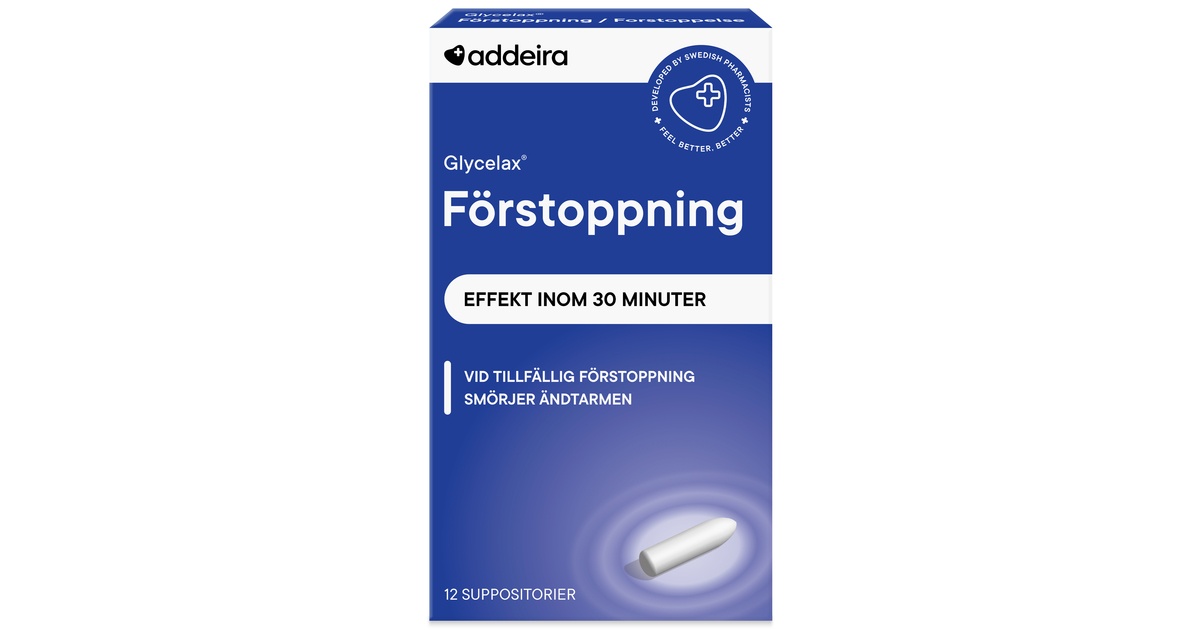 Köp Addeira Glycelax förstoppning 12 st suppositorium - på MEDS.se
