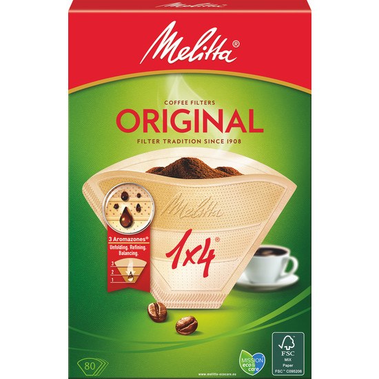 Köp Melitta Kaffefilter 1X4 Oblekta 80-pack - på MEDS.se