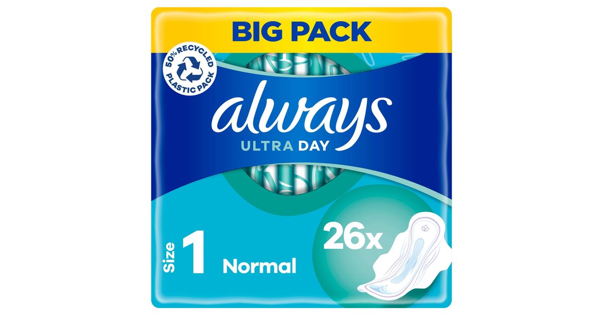 Köp Always Ultra Day Bindor Normal Storlek 1 Med Vingar 26 st - på MEDS.se