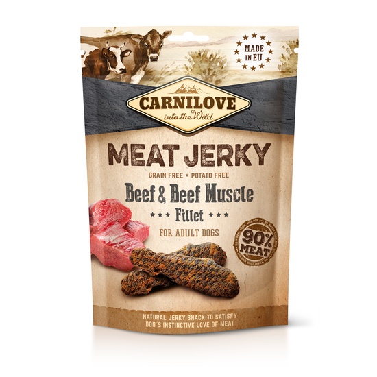 Köp Carnilove Jerky Beef & Beef Muscle Fillet 100 g - på MEDS.se