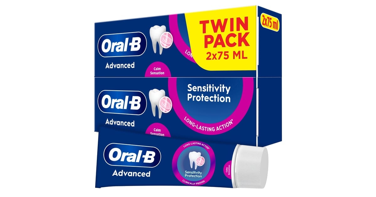 Köp Oral-B Advanced Sensitivity Protection Calm Sensation Tandkräm 2 x ...