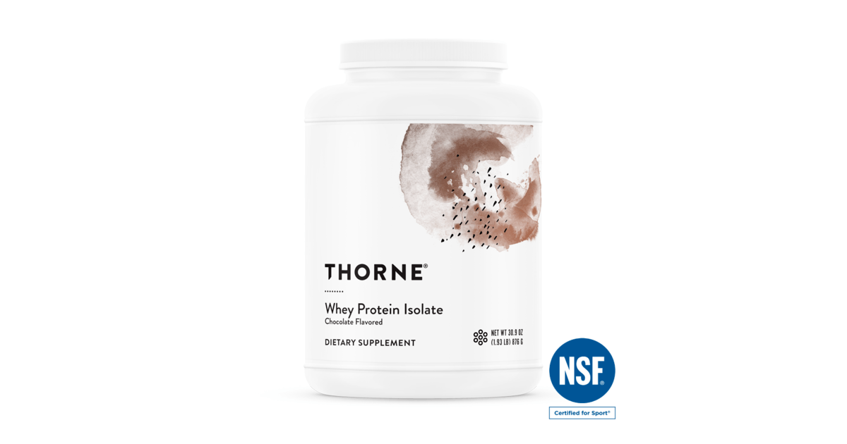 Köp Thorne Whey Protein Isolate Choklad NSF 876 g - på MEDS.se