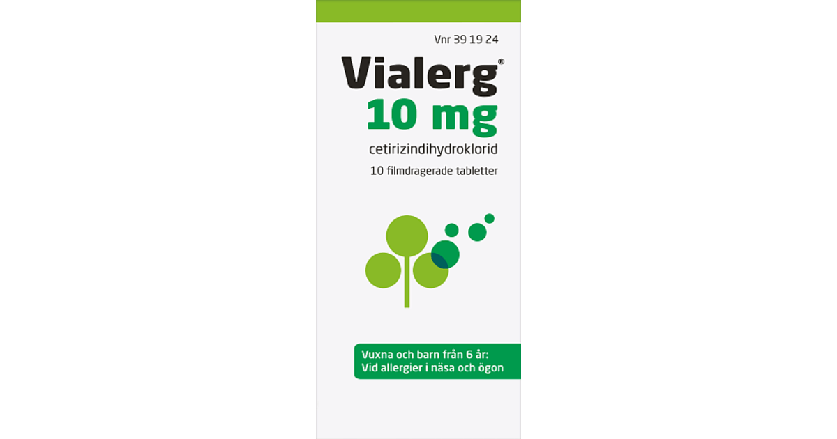 Köp Vialerg, filmdragerad tablett 10 mg 10 st - på MEDS.se