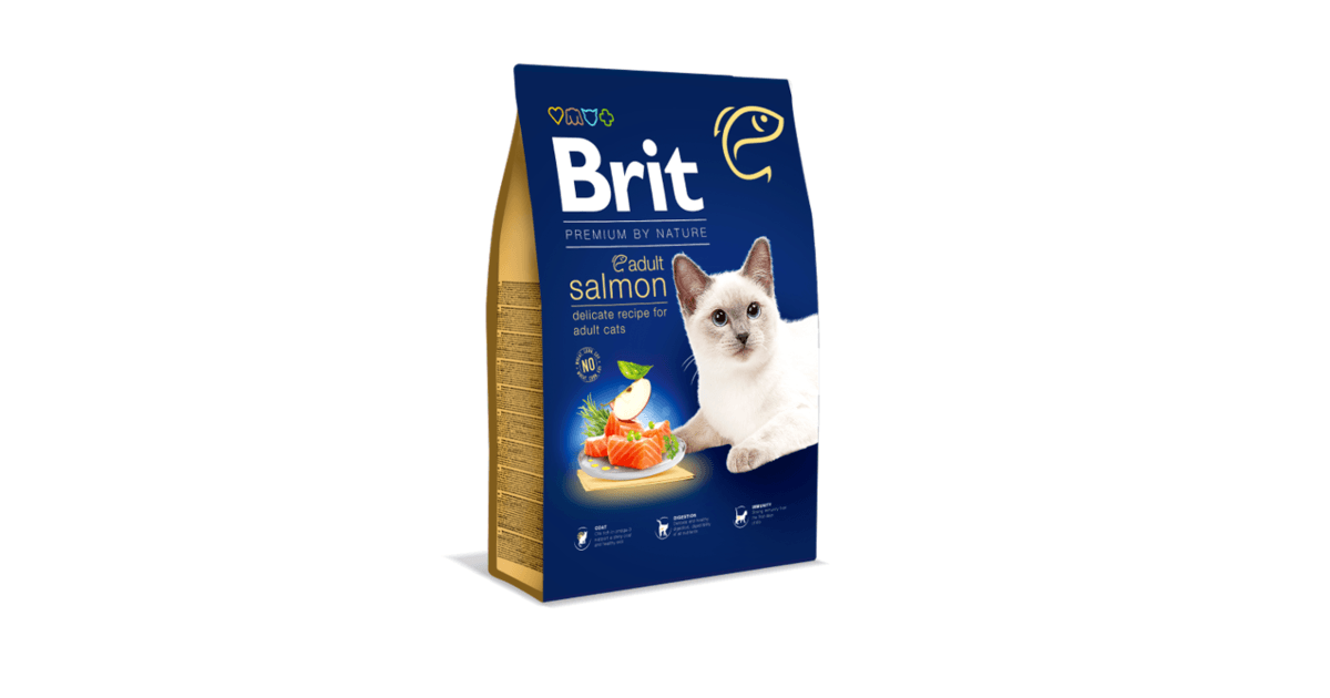 Köp Brit Premium by Nature Cat Adult Lax 8 kg - på MEDS.se