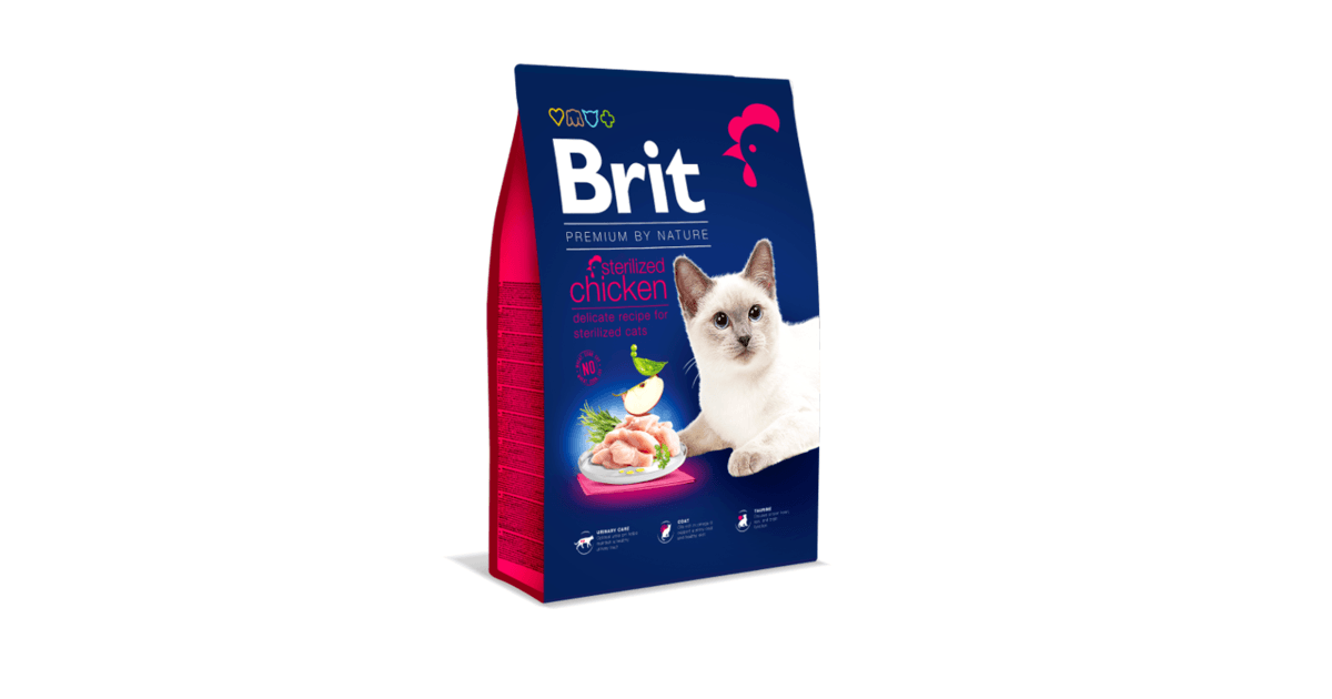 Köp Brit Premium by Nature Cat Sterilized Kyckling 8 kg - på MEDS.se