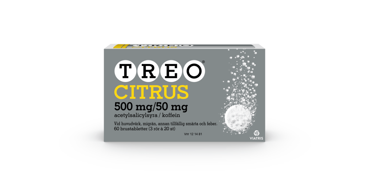 Köp Treo Citrus, brustablett 500 mg/50 mg 3 x 20 st - på MEDS.se