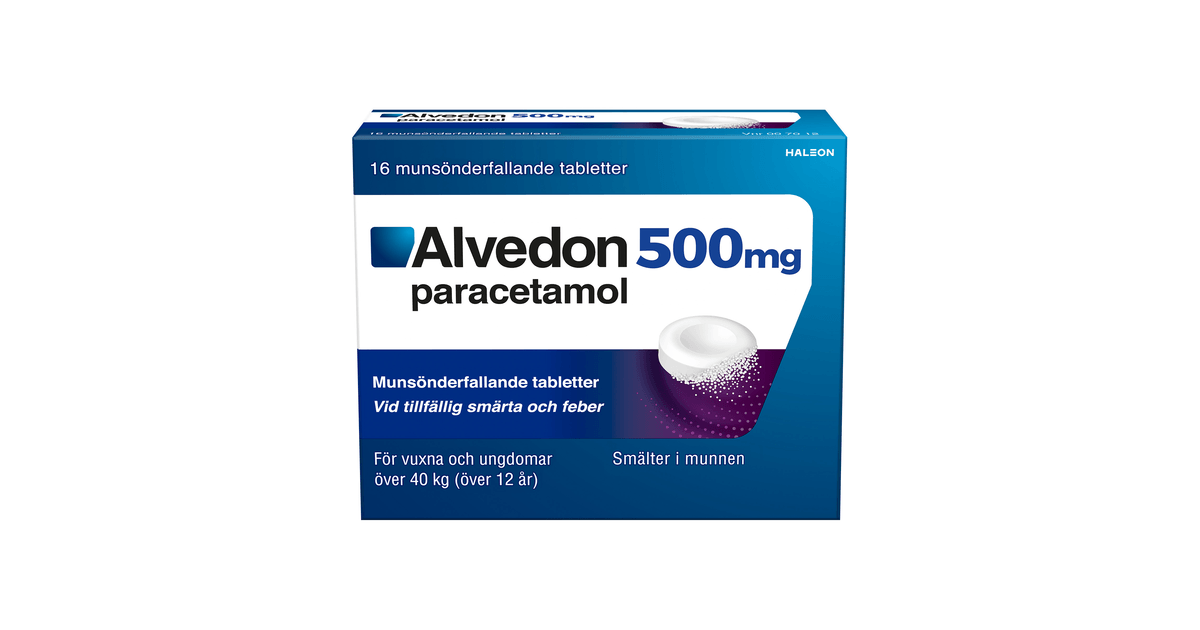 Köp Alvedon Munsönderfallande tablett 500 mg 16 st - på MEDS.se