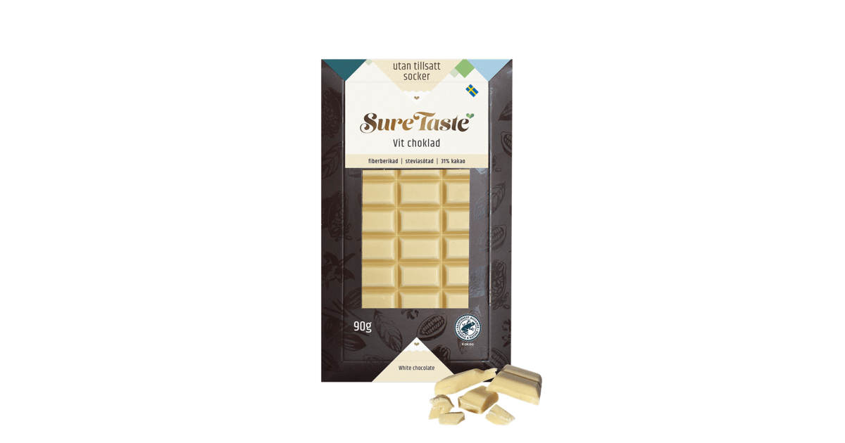 Köp Sure Taste Vit Choklad 90 g - på MEDS.se