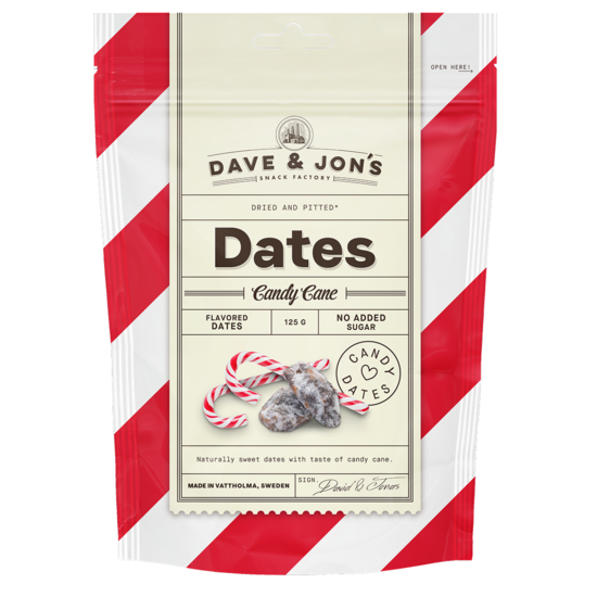 Köp Dave & Jon´s Dadlar Polkagris 125 g - på MEDS.se