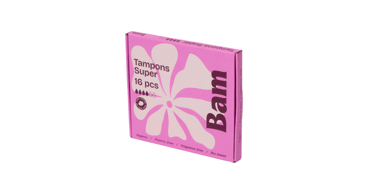 Köp BAM Organic Cotton Tampons Super 16 st - på MEDS.se