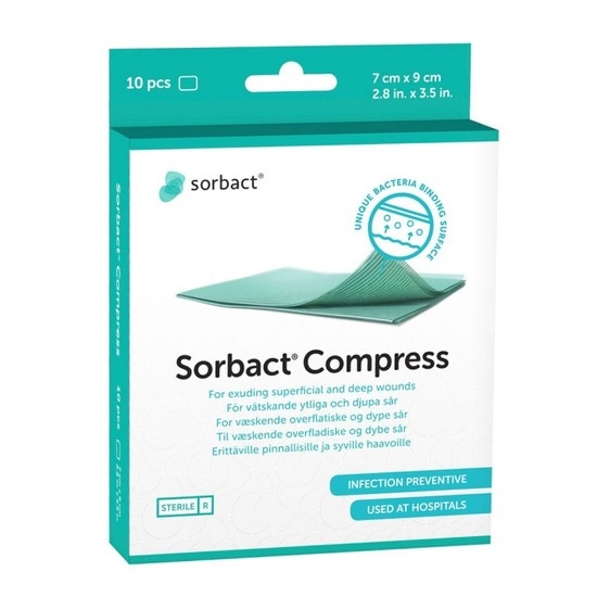 Köp Sorbact Compress 7x9 cm 10 st - på MEDS.se