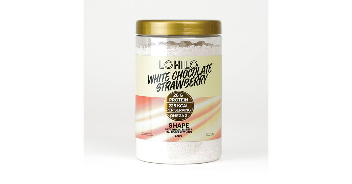 Köp LOHILO Shape White Chocolate Strawberry 400 g - på MEDS.se