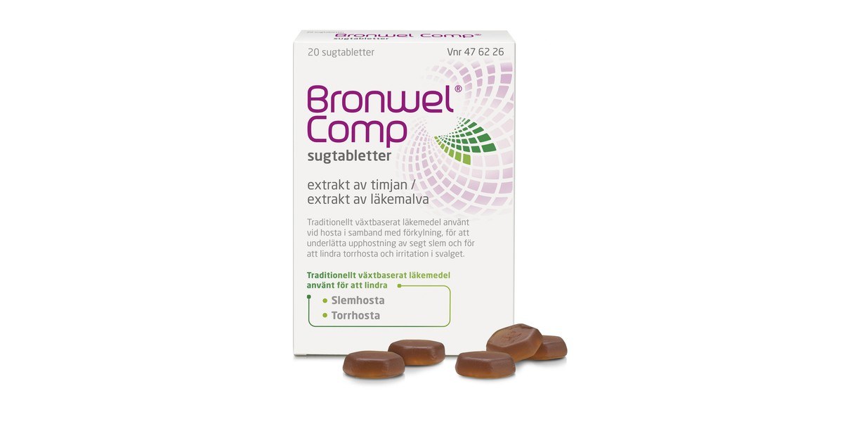 Köp Bronwel Comp 20 tablett(er) Sugtablett - på MEDS.se