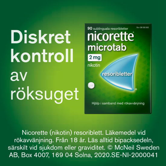 Köp Nicorette Microtab, resoriblett, sublingual 2 mg 90 st - på MEDS.se