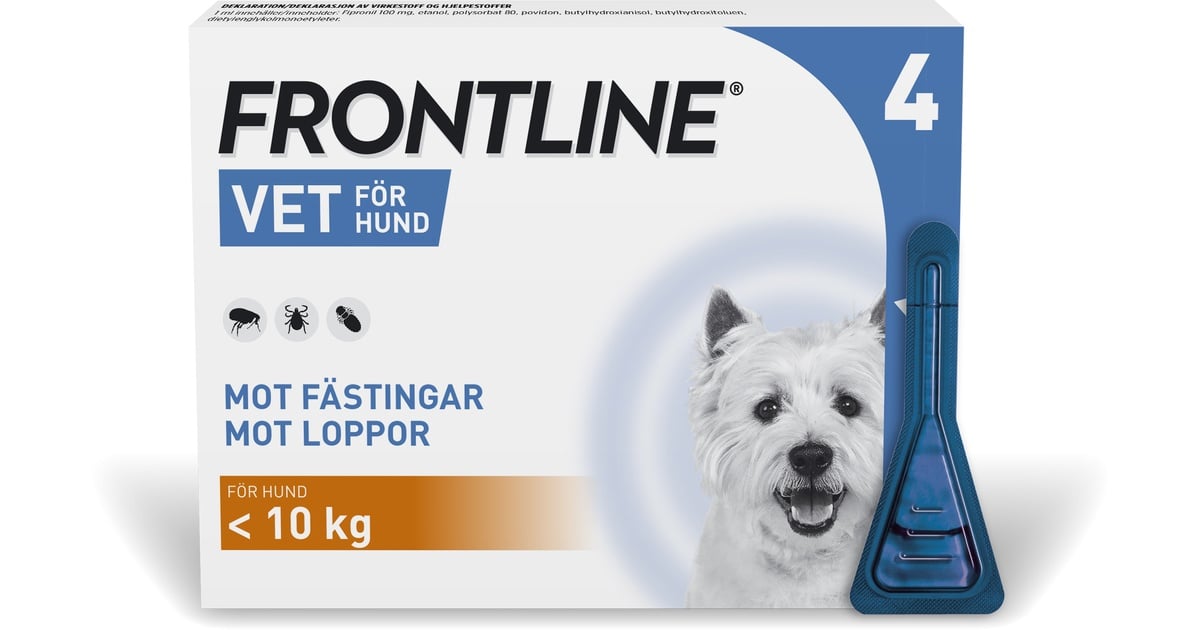 Köp Frontline Vet 100 mg/ml Spot-on hund S 4 x 0,67 ml - på MEDS.se
