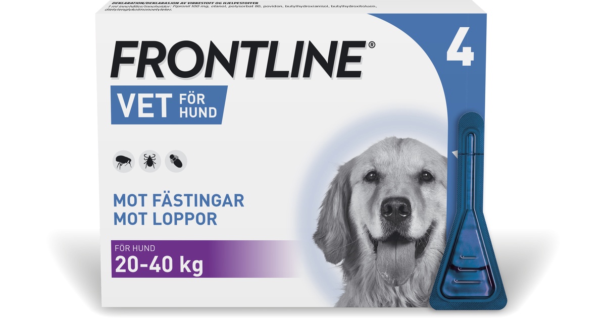 Köp Frontline Vet 100 mg/ml Spot-on hund L 4 x 2,68 ml - på MEDS.se